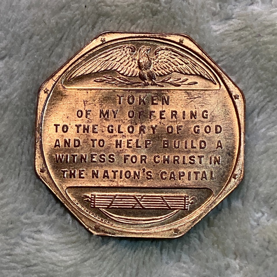 Undated Washington Cathedral Brass Commemorative Octagonal Token | eBay