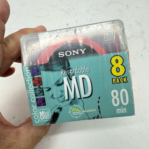 BRAND NEW SEALED Sony 8 Pack Mini Discs Color Collection Recordable MD ...