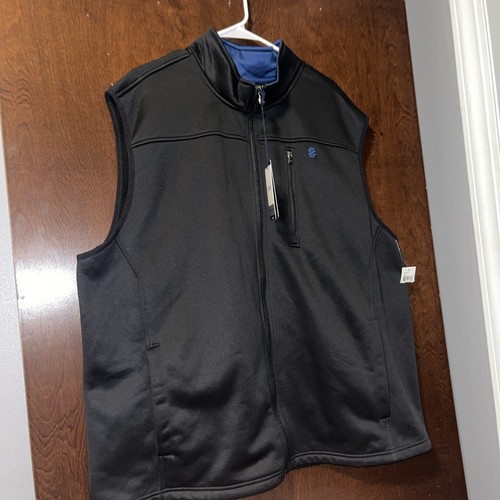 IZOD Men's Advantage Performance Full Zip Sweater Fleece Vest, Black ...