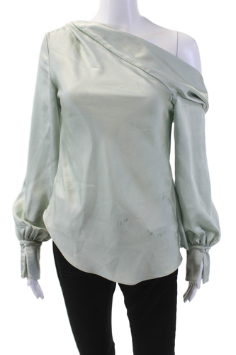 Jonathan Simkhai Womens Drape Detail Off Shoulder Blouse Top Green Size ...