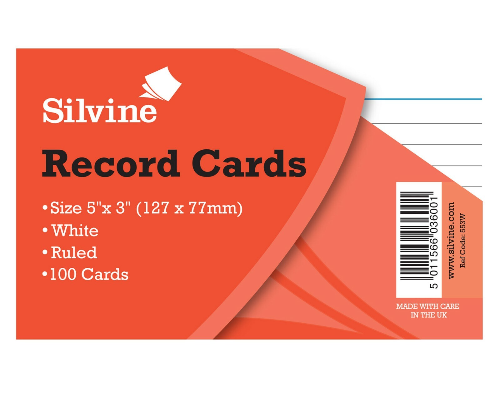 100 x Record Cards White/Ruled/Coloured Silvine Revision Flash Cards ...