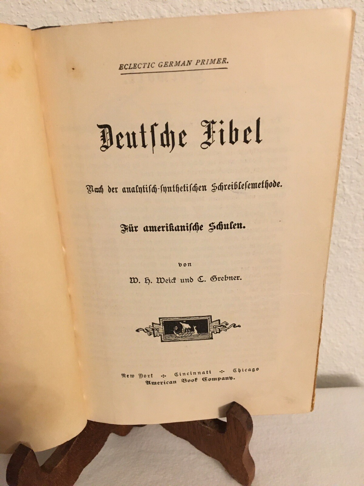 Antique 1886 Book Deutche Fibel German Primer Eclectic Series For ...