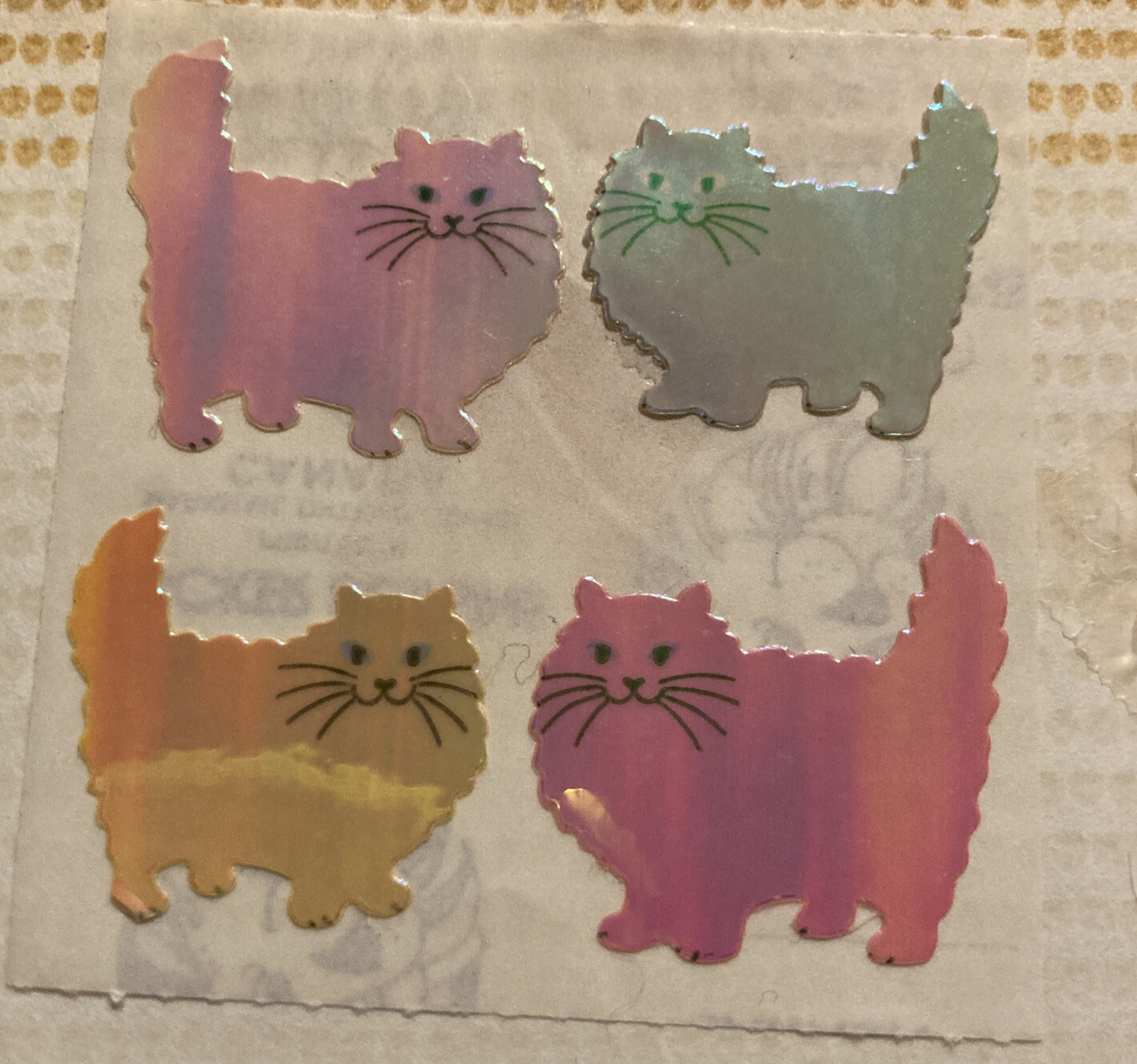 Vintage 1980’s Sandylion iridescent pearly shiny cats stickers | eBay