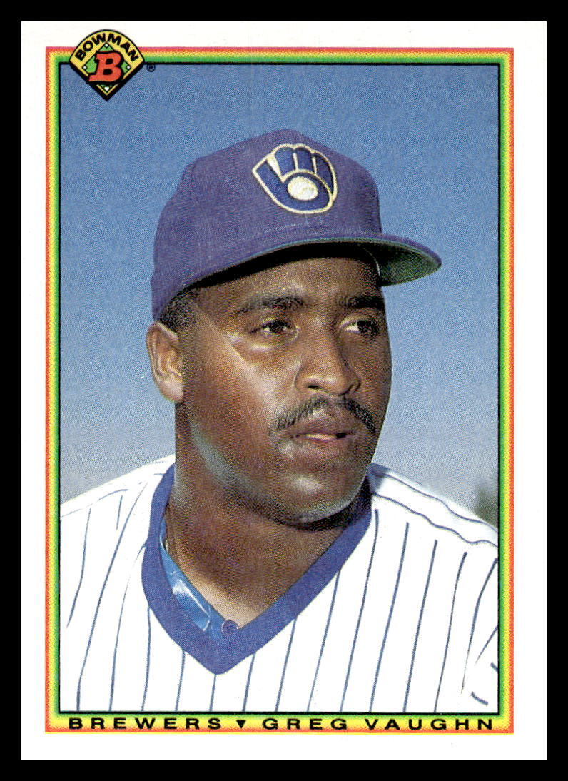 1990 Bowman #396 Greg Vaughn Milwaukee Brewers Rookie Baseball NM | eBay