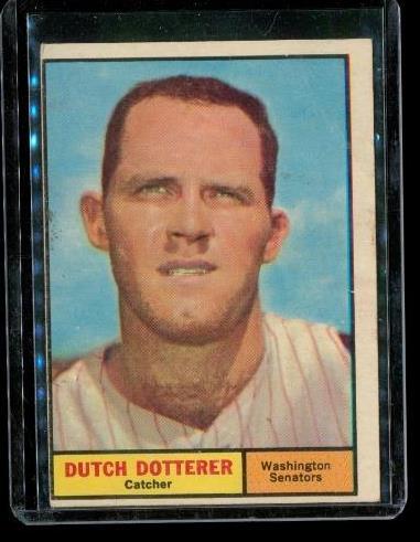 Vintage 1961 TOPPS Baseball Trading Card #332 DUTCH DOTTERER Washington ...