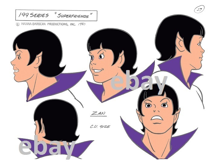 Super Friends WONDER TWINS - ZAN HEADS MODEL SHEET PRINT A Hanna ...