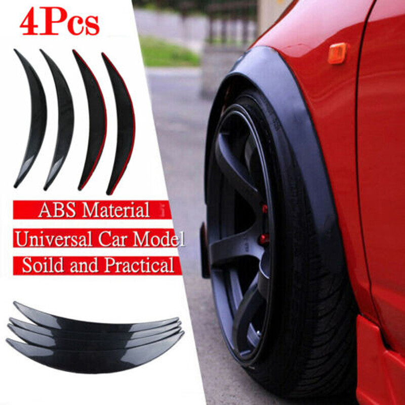 4PCS Carbon Fiber Look Car Wheel Eyebrow Arch Protector Trim Lips ...