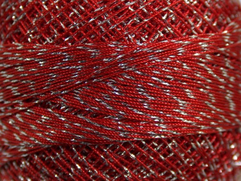 Red Silver Metallic Braid Thread Cross Stitch 13gr YarnArt Camellia ...