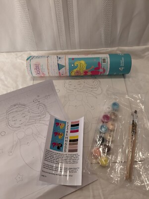 NEW Pink Picasso Kids Art Kit - Marina Mermaid Paint By Numbers 8x10 ...