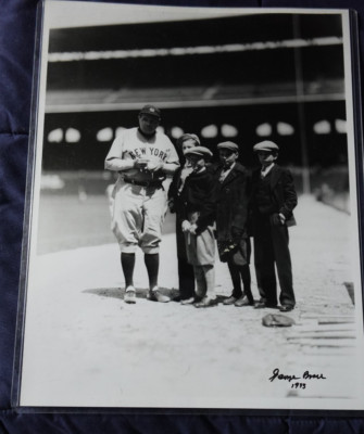 Babe Ruth George Brace 8x10 B&W Photo New York Yankees Baseball w/Kids ...