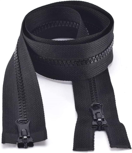 5PCS #5 36Inch Separating Large Plastic Zippers Black Tape with Double ...