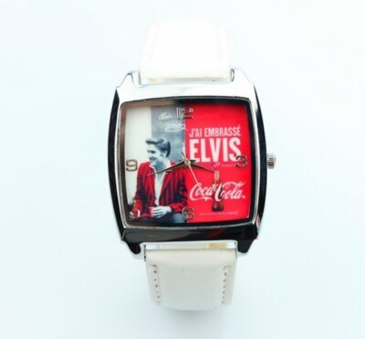 Elvis Presley - J’ai Embrassé Coca Cola Men’s Wrist Watch-White (LD1 ...