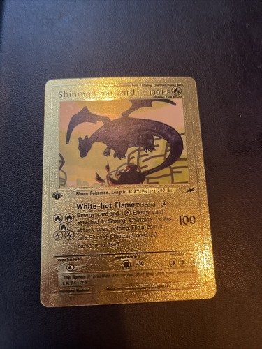 Ultra Rare Shining Charizard 1st Edition 107/105 Gold Foil Pokemon Card ...