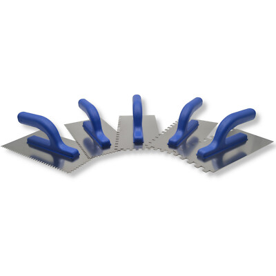 5x Zahnkellen 270x130 DEWEPRO Glättkelle Zahnspachtel Zahntraufel 4 ...