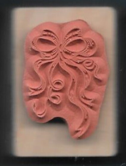 PSX HAIR BOW Curly GIFT PRESENT B-705 Nature wood 1990 Petaluma Rubber ...