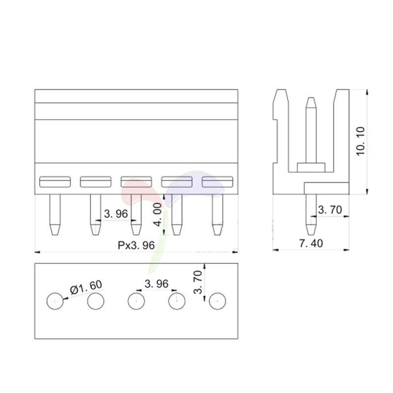 3.96MM Pins Cable Plug Screw Terminals Block Connector 2-8 Pin 3D ...