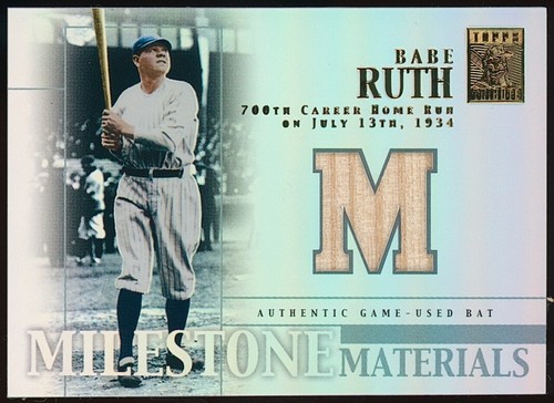 2002 Topps Tribute Milestones Materials Babe Ruth Bat | eBay