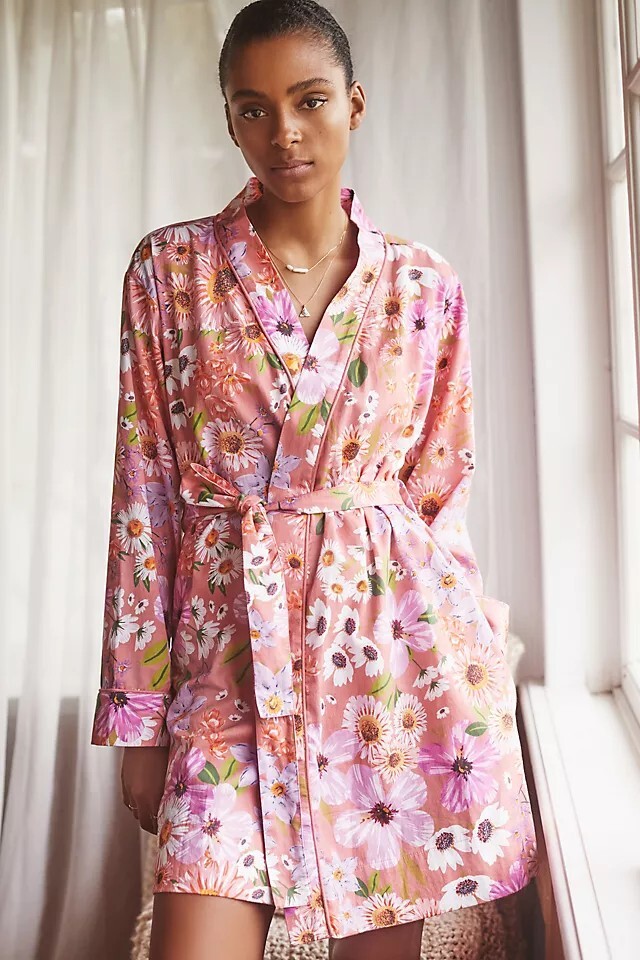 Anthropologie Silk Kimono Robe