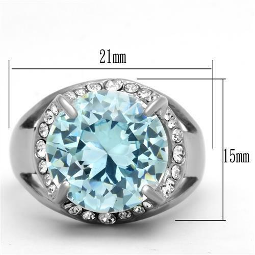 TK1423 - High polished (no plating) Stainless Steel Ring with AAA Grade ...