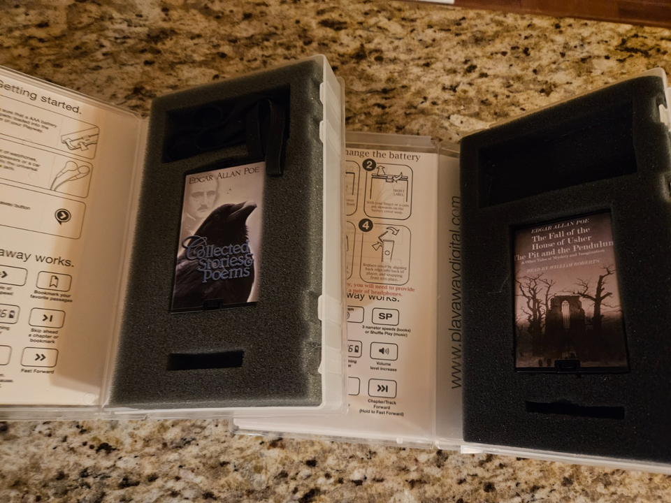 2 Playaway Digital Audio Books: Classics by Edgar Allan Poe Unabridged ...