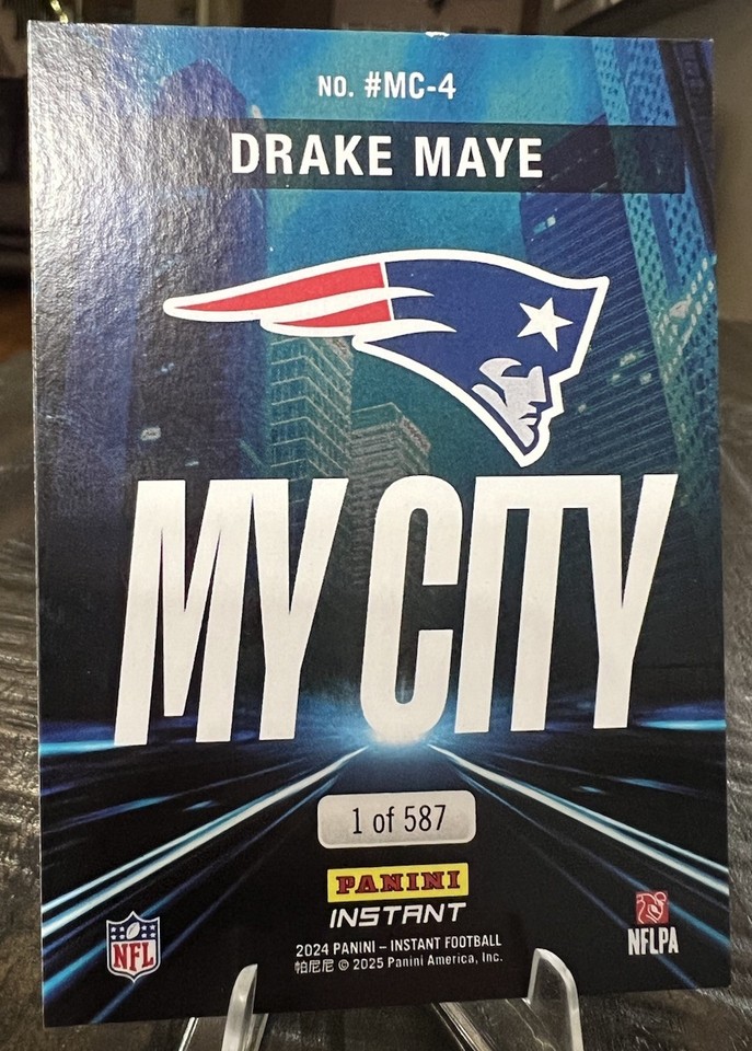 2024 Panini Instant Drake Maye ROOKIE CARD MY CITY 1/587 SP Patriots # ...