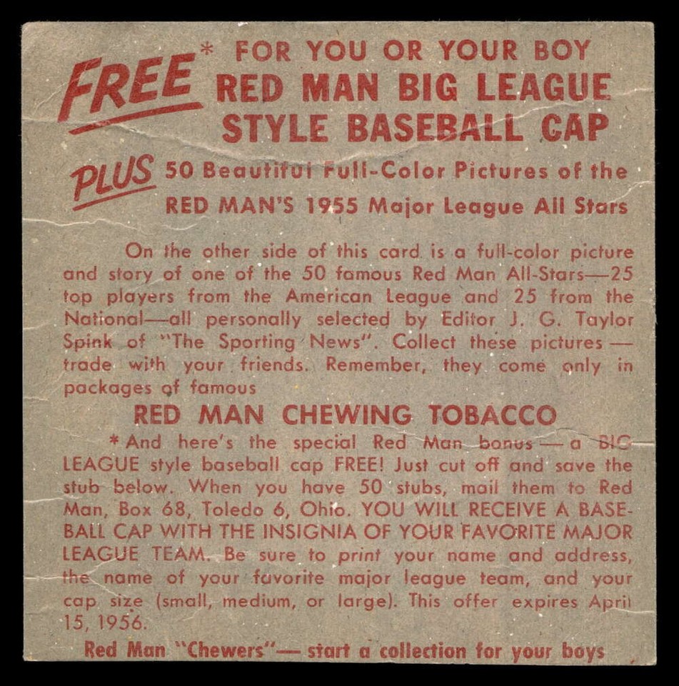 1955 Red Man #AL7 Jim Hegan Poor Indians NO Tab ID:468843 | eBay UK