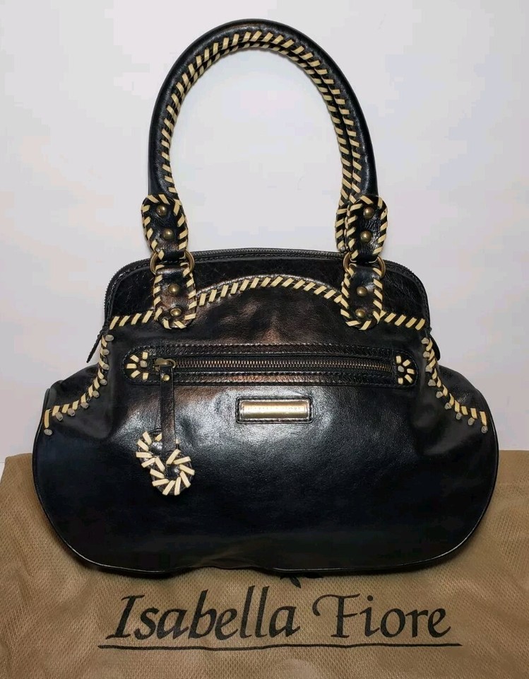 ISABELLA FIORE RARE VINTAGE RIO BOHEMIAN FLORAL EMBROIDERED LEATHER ...