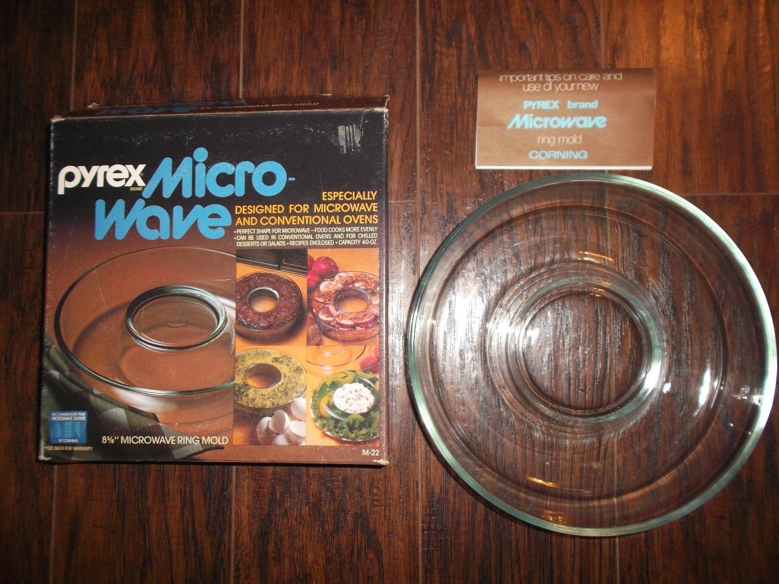 Pyrex Micro-Wave Glass 8 5/8" Microwave Ring Mold M-22 ~New In Box with ...