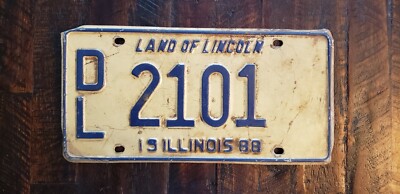 1988 Original ILLINOIS Land of Lincoln License Plate Dealer DL 2101 ...