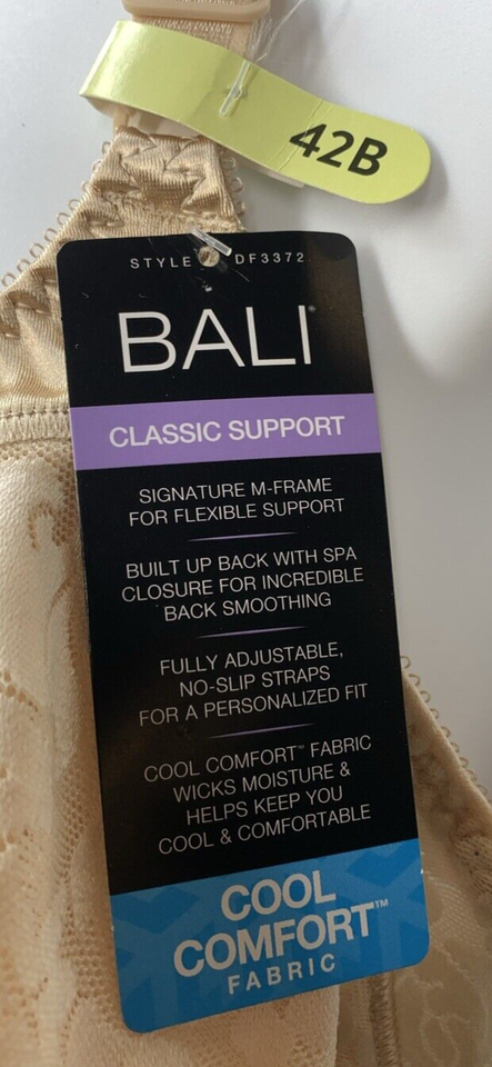 Bali Women's Double Support Spa Closure Wirefree Bra DF3372 Size 42B ...