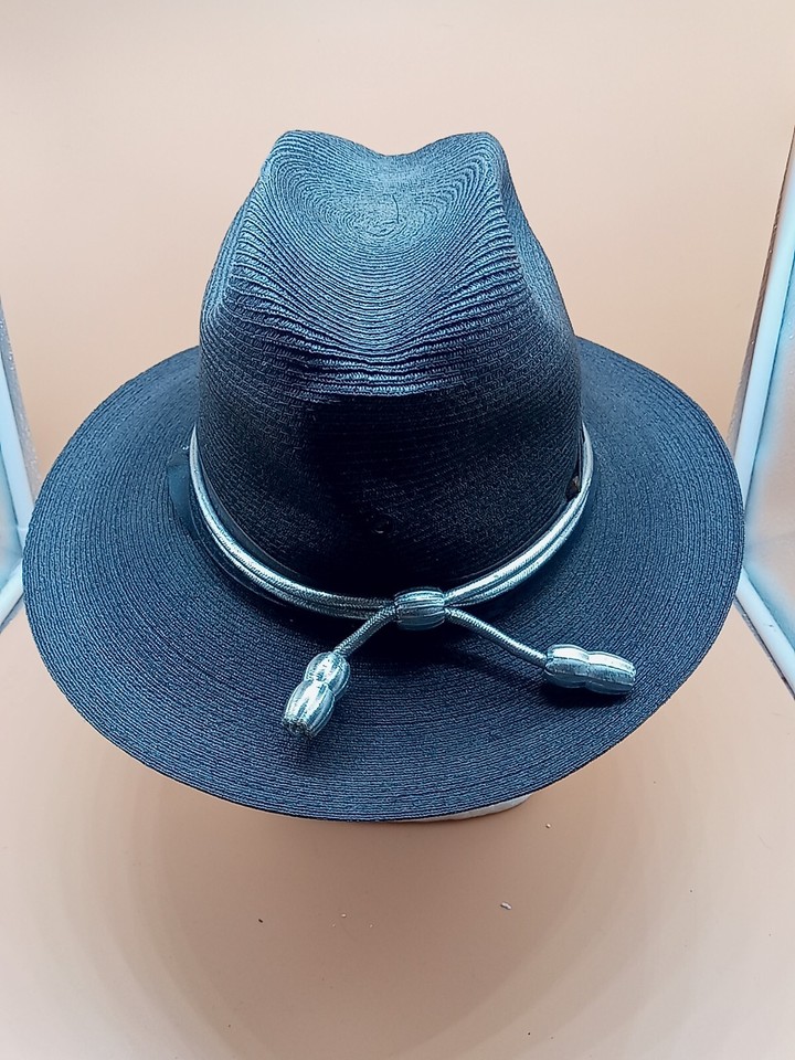 Vintage Felt STRATTON Self Forming Hat Dark Gray STATE POLICE TROOPER ...