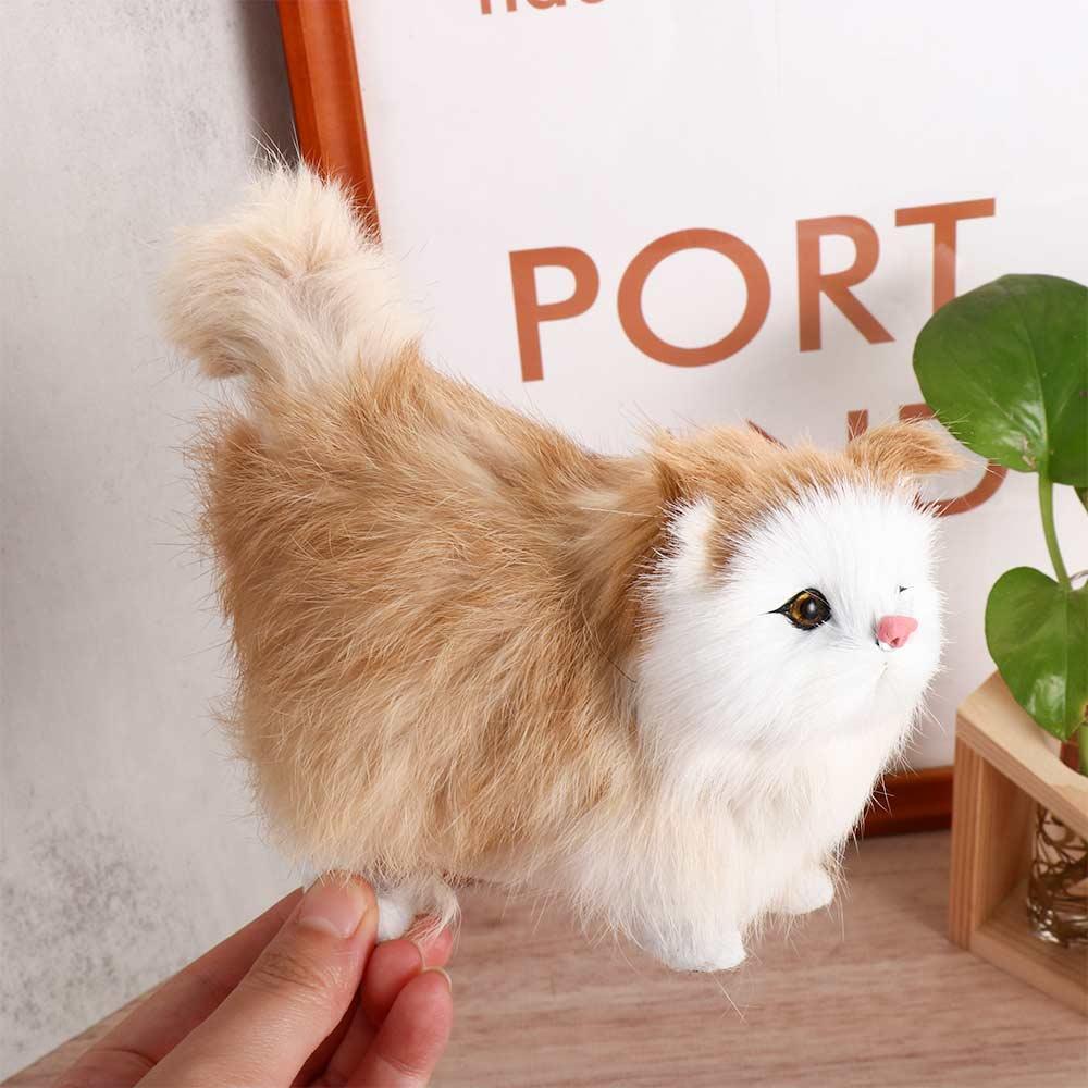 Simulation Plush Cat Toys Stuffed Kitten Doll Cat Model Plush Cat Toy ...