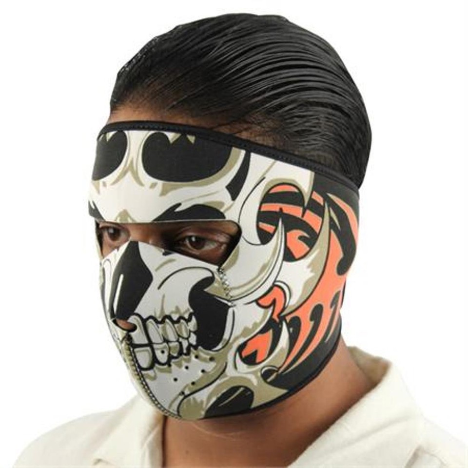 Flaming Dragon Skull Neoprene Face Mask - Airsoft, Paintball ...