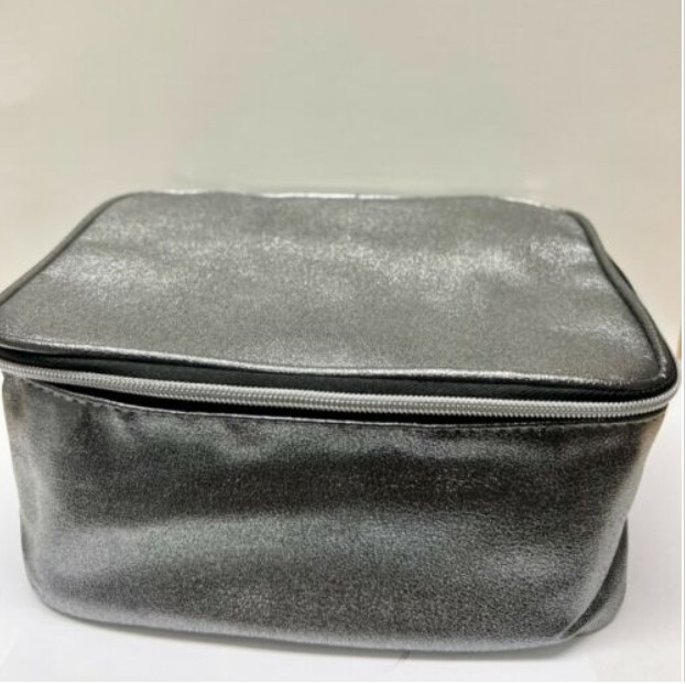 Silver Metallic Makeup Bag | Saubhaya Makeup