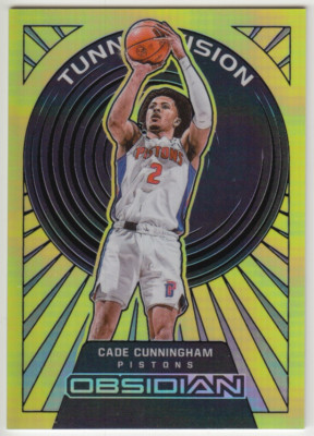2021-22 Obsidian Asia Cade Cunningham Tunnel Vision Yellow Flood #2 ...