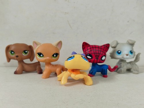 5pcs/lot LPS Littlest Pet Shop Cat Dog Spider #139#790#593Oak#107 ...