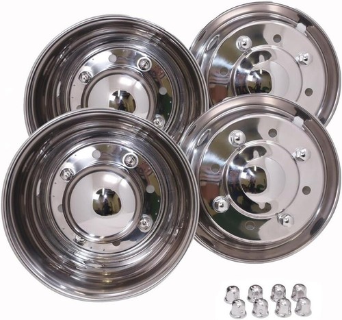 4 Pc Dually Stainless Steel 19.5" Wheel Simulators fits 90-10 Chevrolet ...