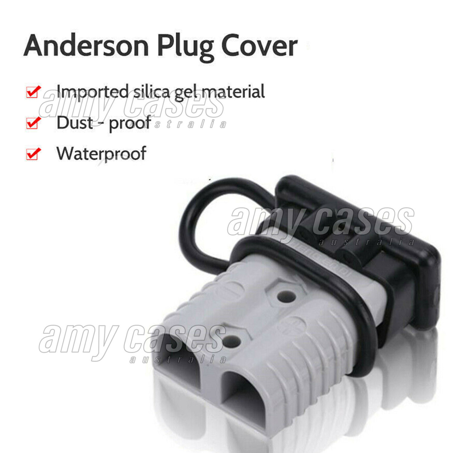 4x For Anderson Plug Cover Dust Cap Connectors 50AMP Battery Caravn 12 ...