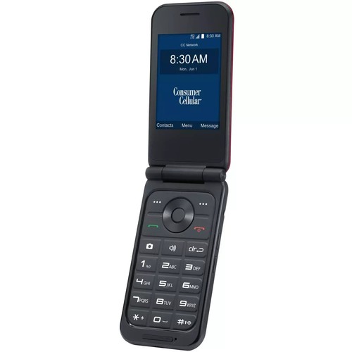 ZTE Link II - Z2335CC - Red (Consumer Cellular) 4G LTE VoLTE GSM Flip ...