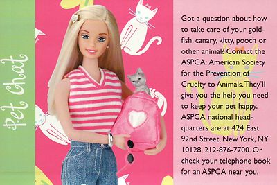 " Contact ASPCA " - Fashion Collectible Photo Card Mattel - Barbie Doll ...