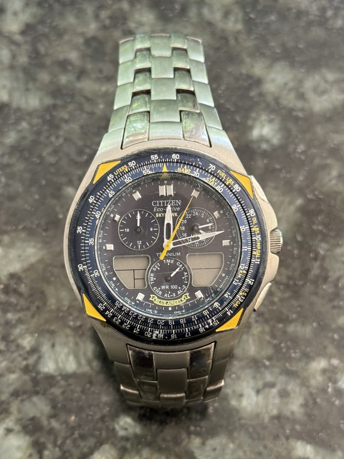 Citizen Eco-Drive Skyhawk Blue Angels Titanium Watch Mens | eBay