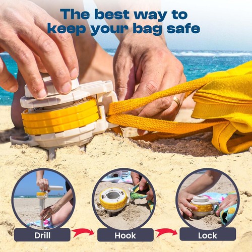 Sand Beach Lock Anchors for Umbrella, Dog Leash, and Bag or Backpack ...