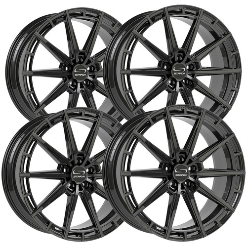 (Set of 4) Strada SF70 Palo 22x9 5x4.5" +30mm Gloss Black Wheels Rims ...