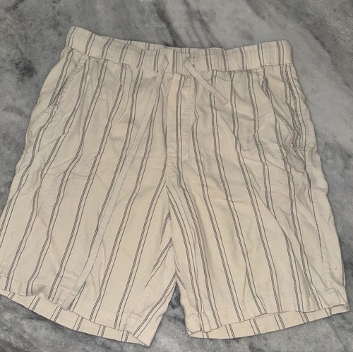 Zara Mens Viscose Linen Shorts Size Medium M Elastic Waist Drawstring ...