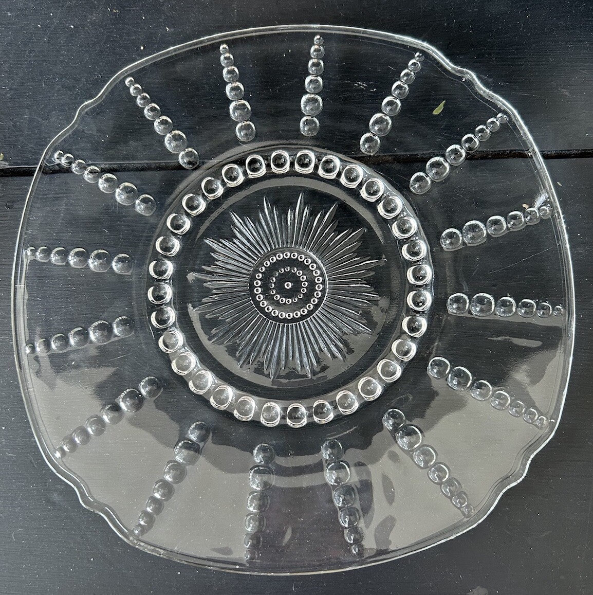 Vintage Federal Glass Columbia Pattern Clear Depression Glass Plate 11 ...