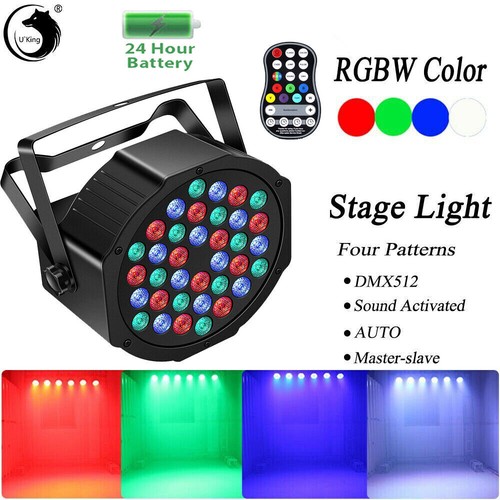 108W 36 LED Rechargeable Stage Par Lights RGB Battery Powered Party ...