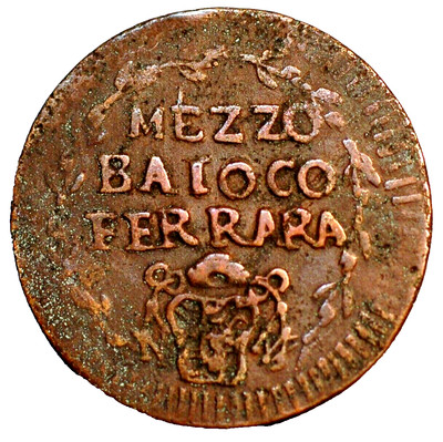 Italian States PAPAL STATES FERRARA 1/2 Baiocco Mezzo Baioco | eBay