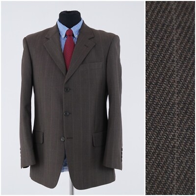 Men Italian Sport Coat 40R US Size ENOCH & TALLIA Plaid Brown Wool ...