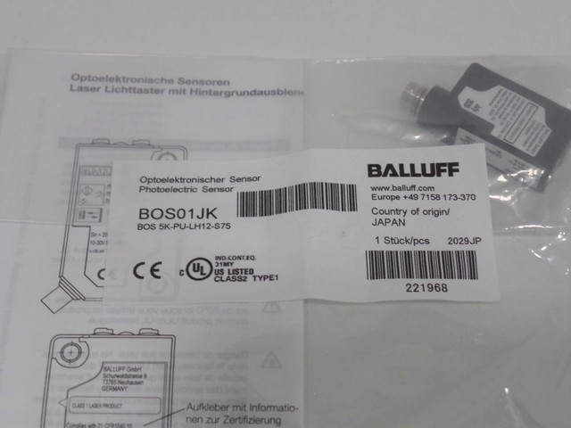 Balluff BOS01JK BOS 6K-PU-LH12-S75 BOS6KPULH12S75 Optoelektr. Sensor ...
