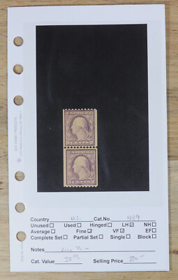 US Scott #489 Mint Hinged Line Pair Stamps Cat $32 | eBay